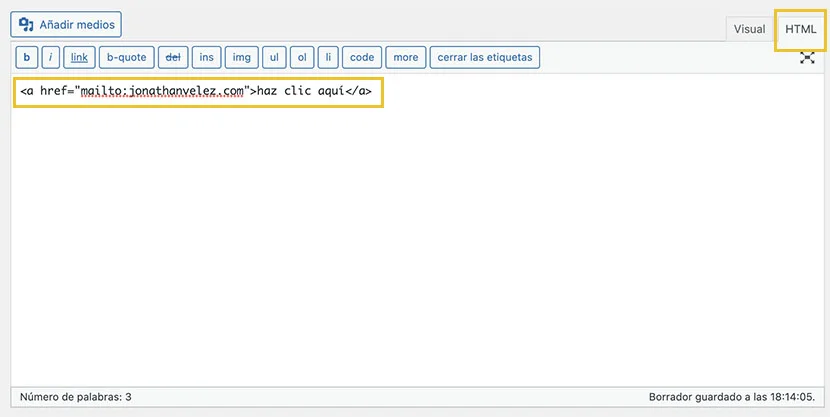 ¿Cómo crear un enlace mailto con hml para abrir el correo?